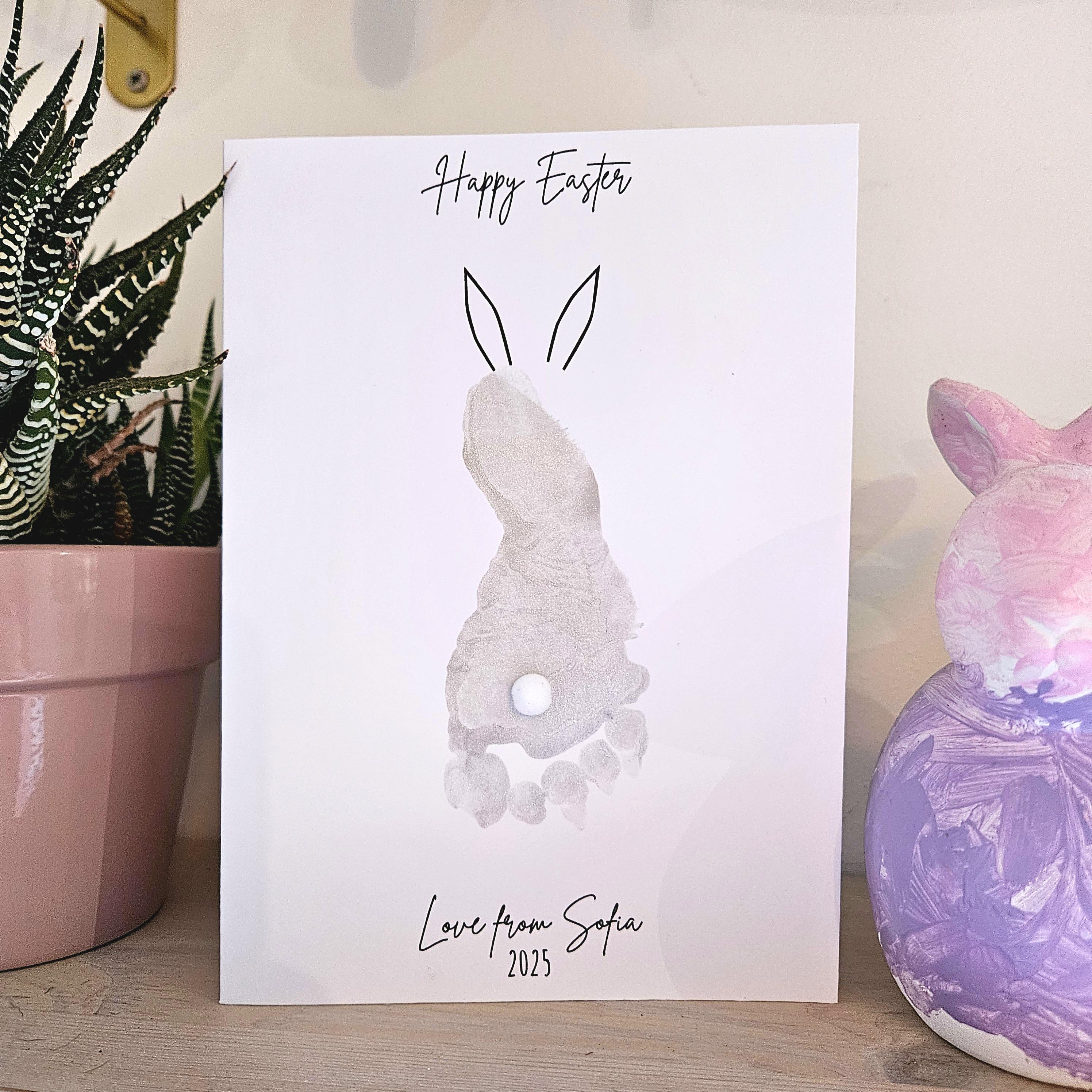 Easter Personalised Footprint Card Kit: Hoppy Easter Bunny Baby ...