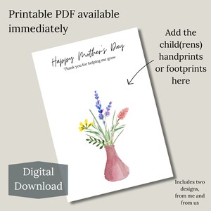 Happy Mothers Day A4 Print | Digital Download | Handprint & Footprint ...