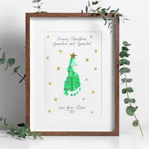 Personalised Footprint Christmas Tree Artwork | A4 Digital Print | Gift ...