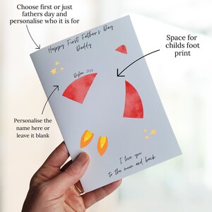 Happy Father's Day Personalised Footprint Rocket Card: DIY Handmade ...