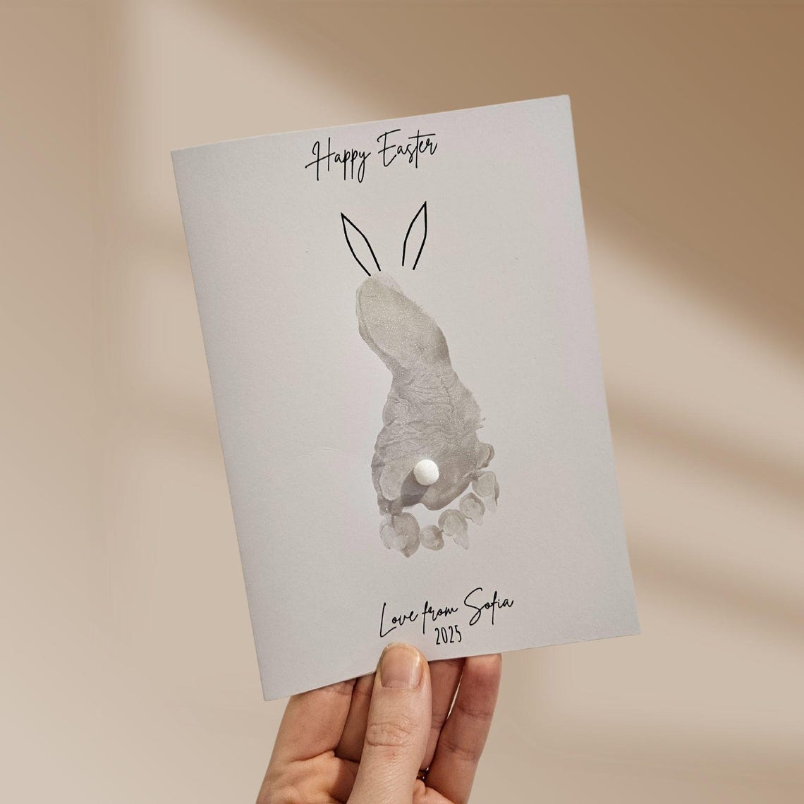Easter Personalised Footprint Card Kit: Hoppy Easter Bunny Baby ...