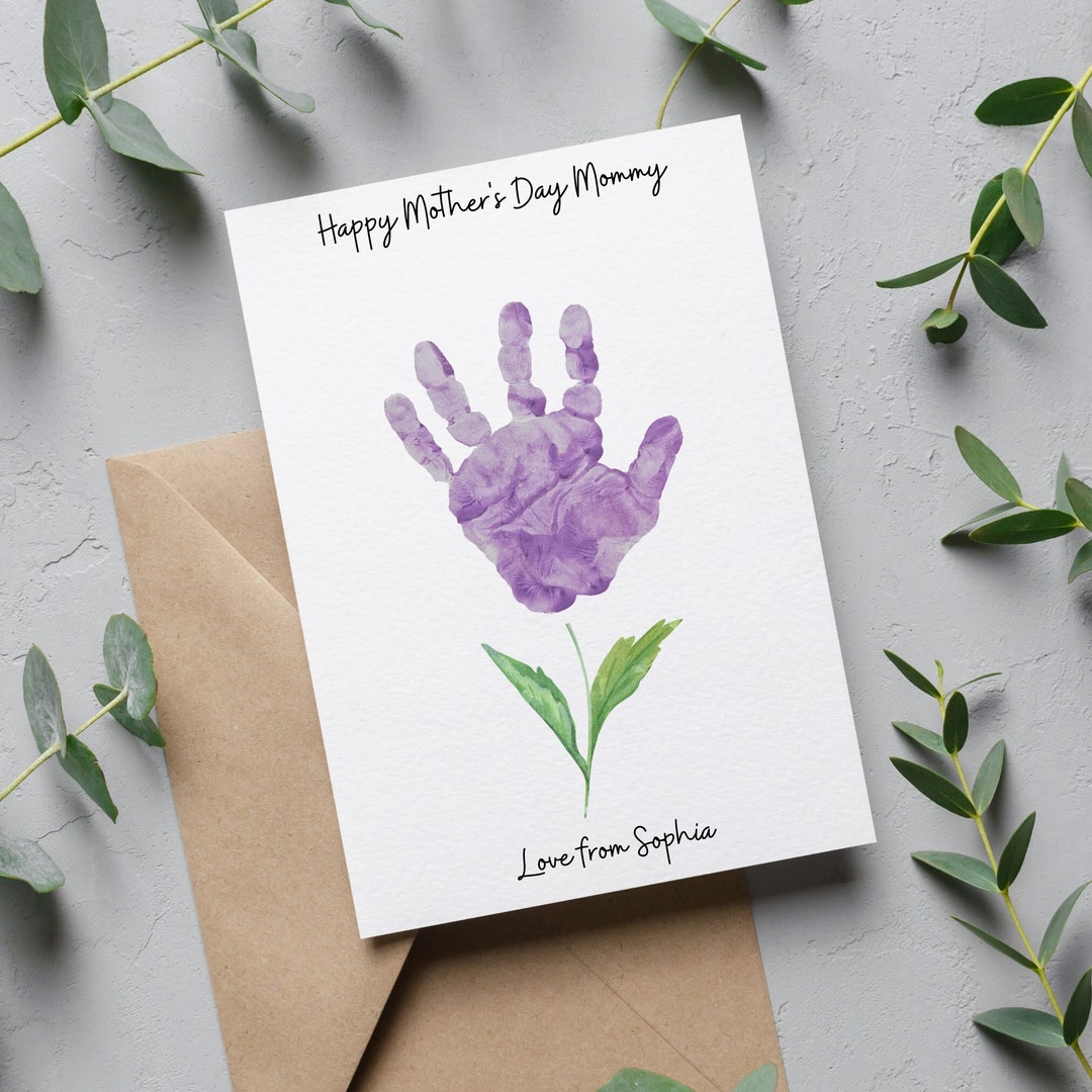 Happy Mother's Day Flower Handprint Card: Personalised Craft Kit for ...