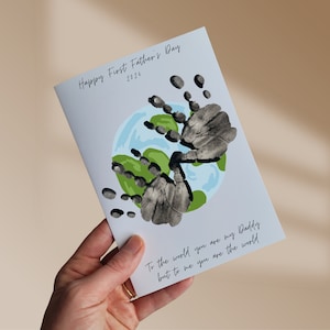 Personalised Father's Day Handprint Card: to the World You Are My Daddy ...