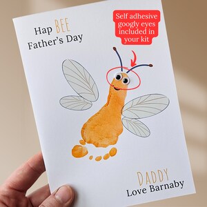 Happy Father's Day Bee Footprint Card: Personalised Craft Kit to Make ...