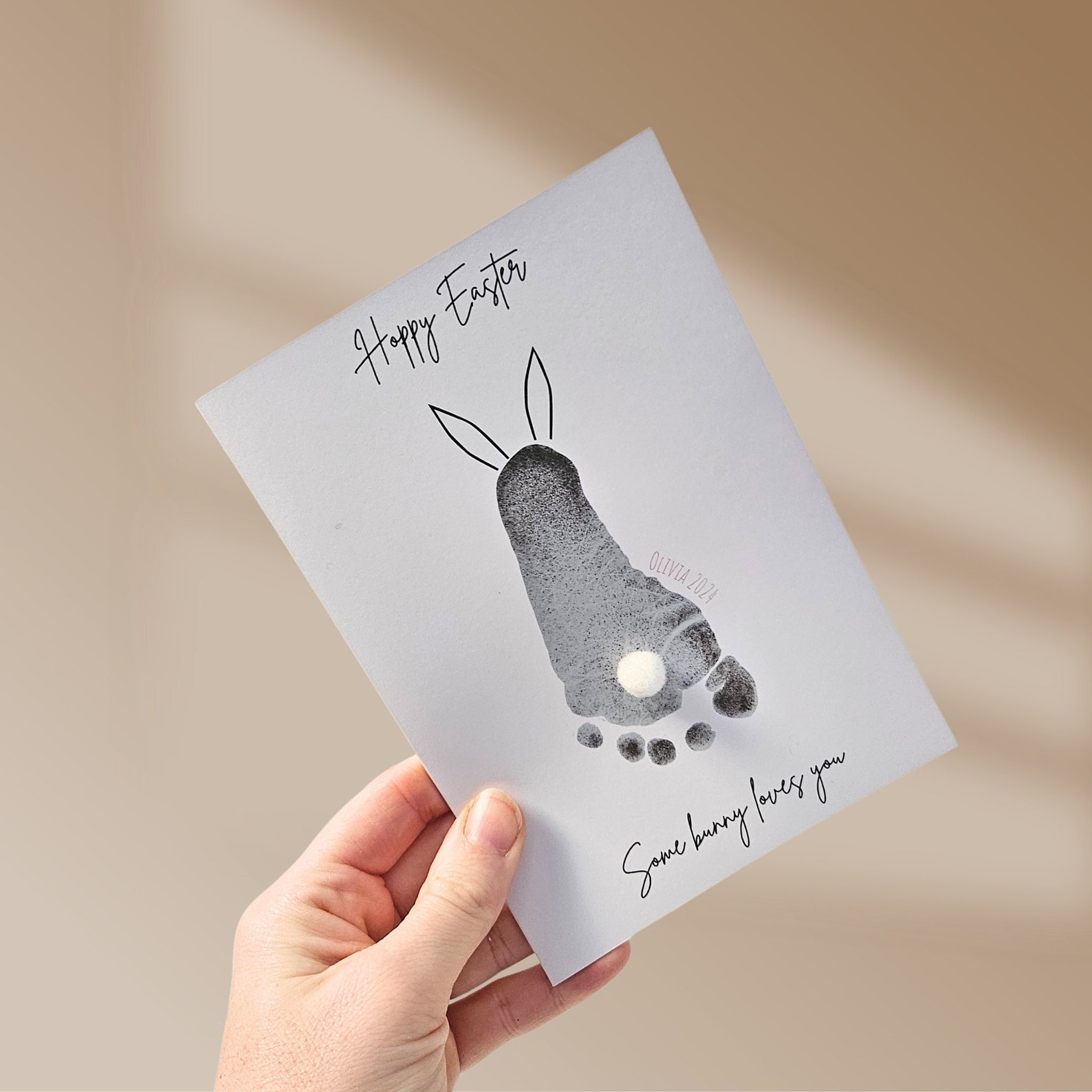 Happy Easter Personalised Footprint Card Craft Kit: Some Bunny Loves ...
