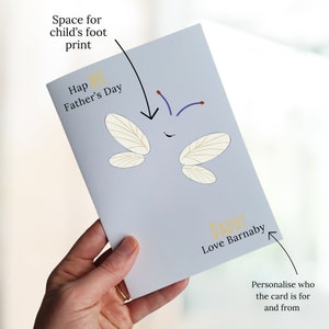 Happy Father's Day Bee Footprint Card: Personalised Craft Kit to Make ...