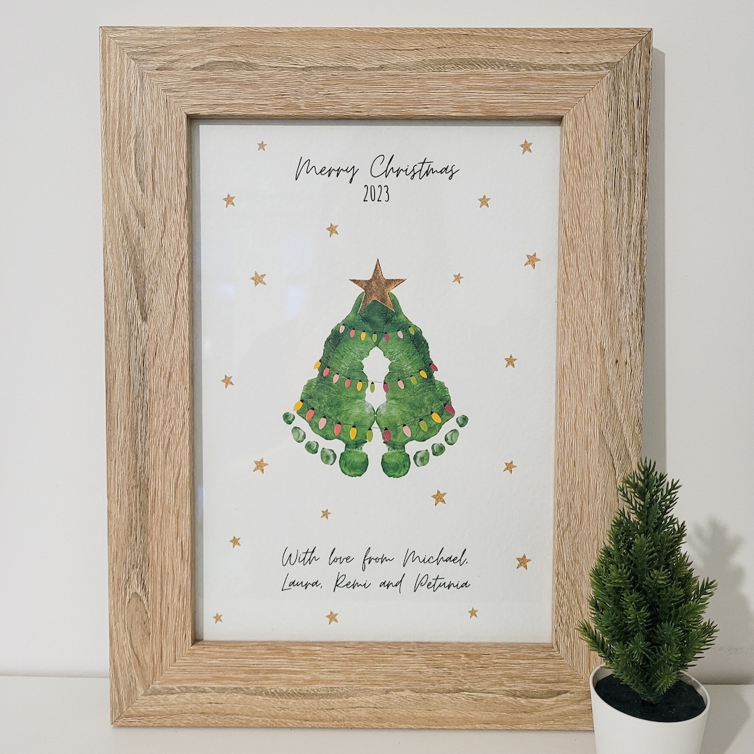 Personalised Footprint Christmas Tree Artwork | A4 Digital Print | Gift ...
