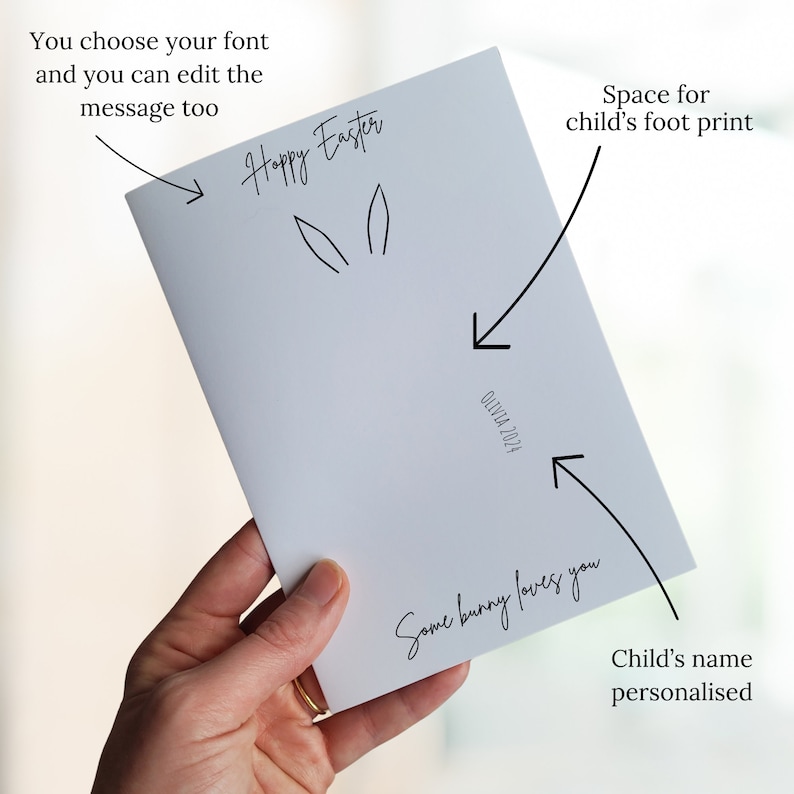 Happy Easter Personalised Footprint Card Craft Kit: Some Bunny Loves ...