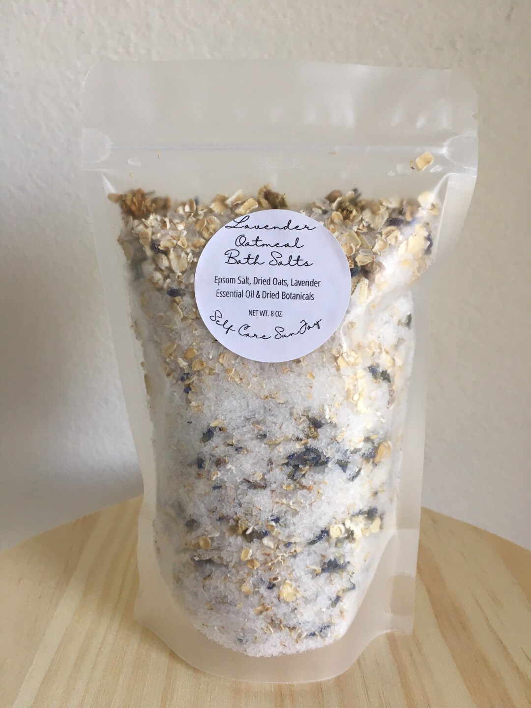 8 Oz Lavender Oatmeal Bath Salts, Relaxing Epsom Salt Soak, Calming Spa ...