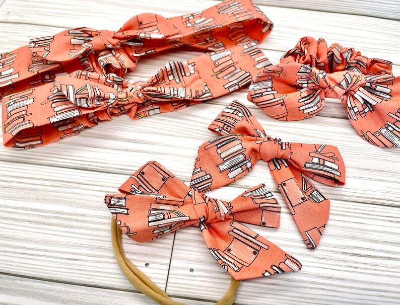 Back to School Matching Bows-mommy and Me Bows-book Lover Hair - Etsy