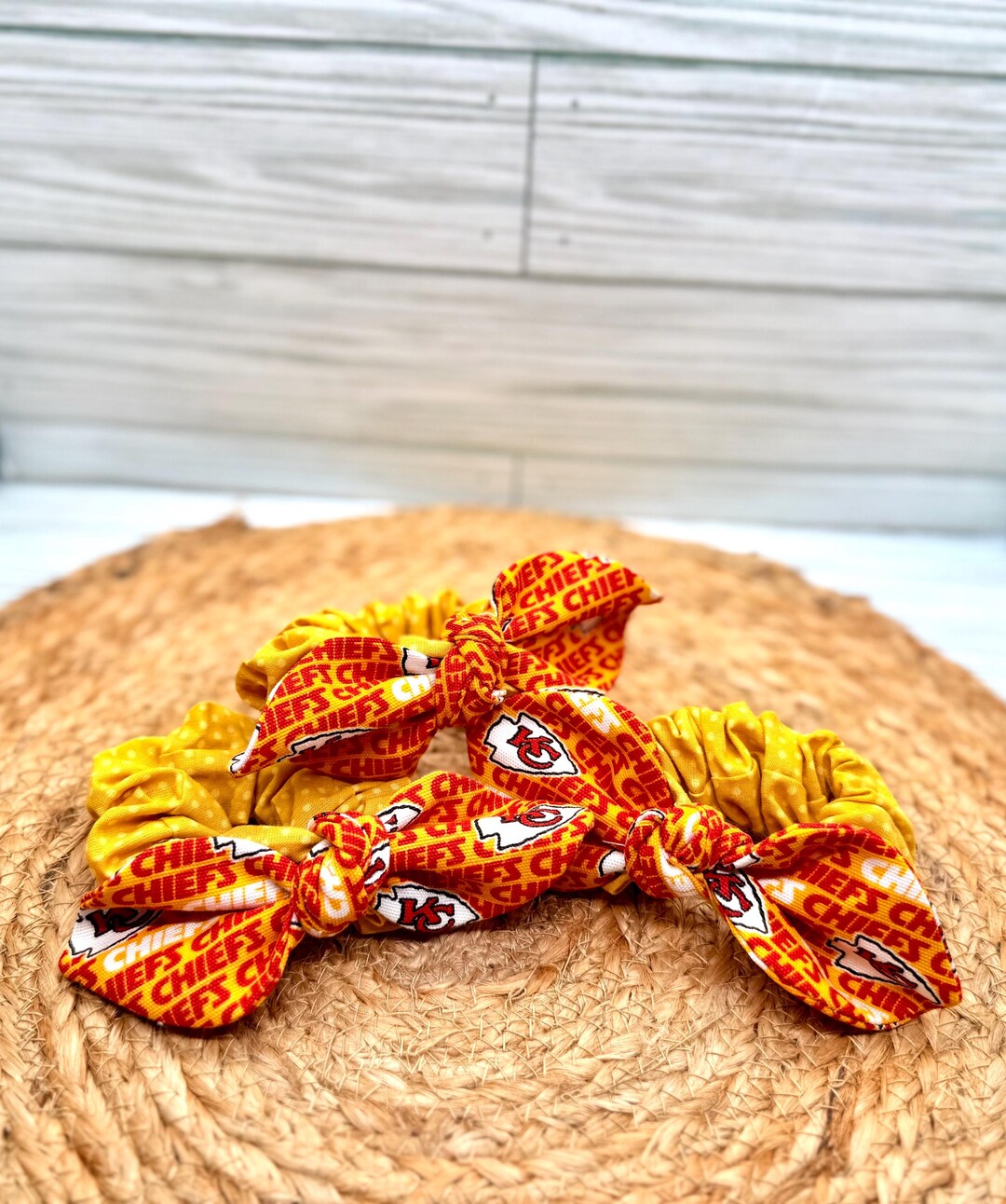 Kansas City Chiefs Scrunchie- Chiefs Hair Bow-mommy and Me Bows-cotton ...