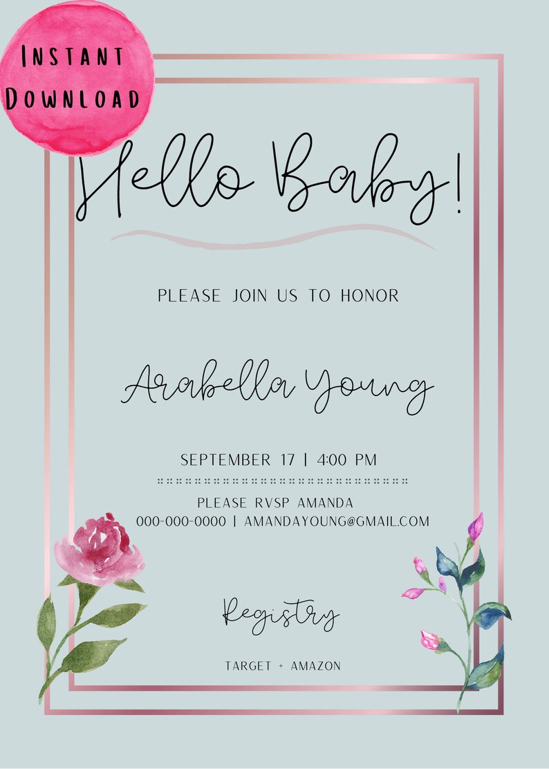Baby Shower Editable Template - Etsy