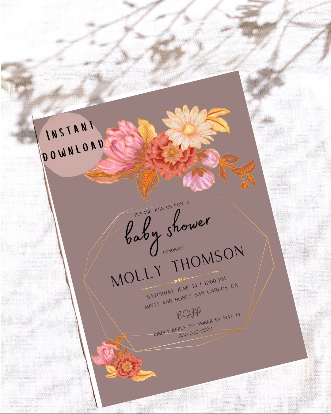 Baby Shower Editable Template - Etsy