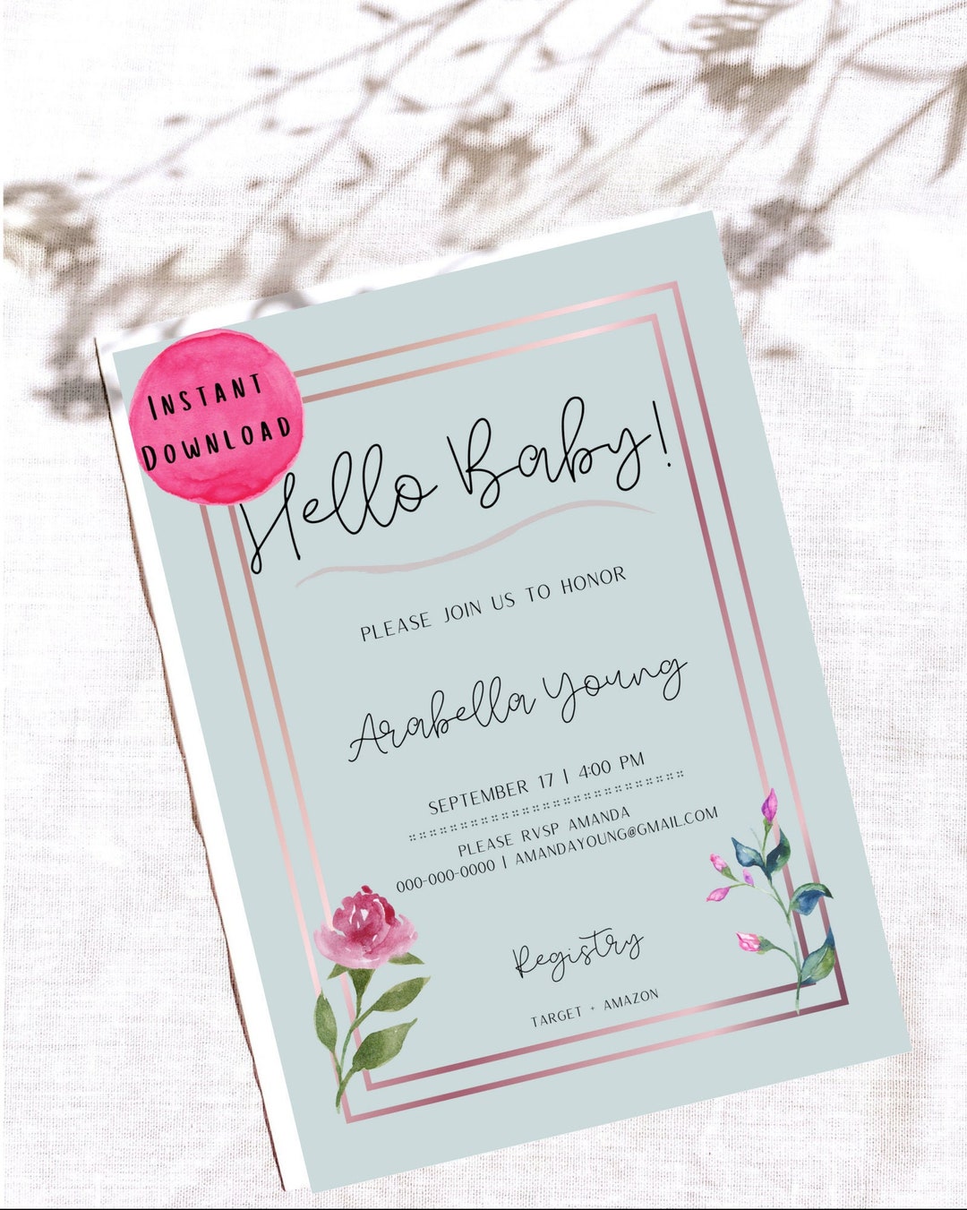 Baby Shower Editable Template - Etsy