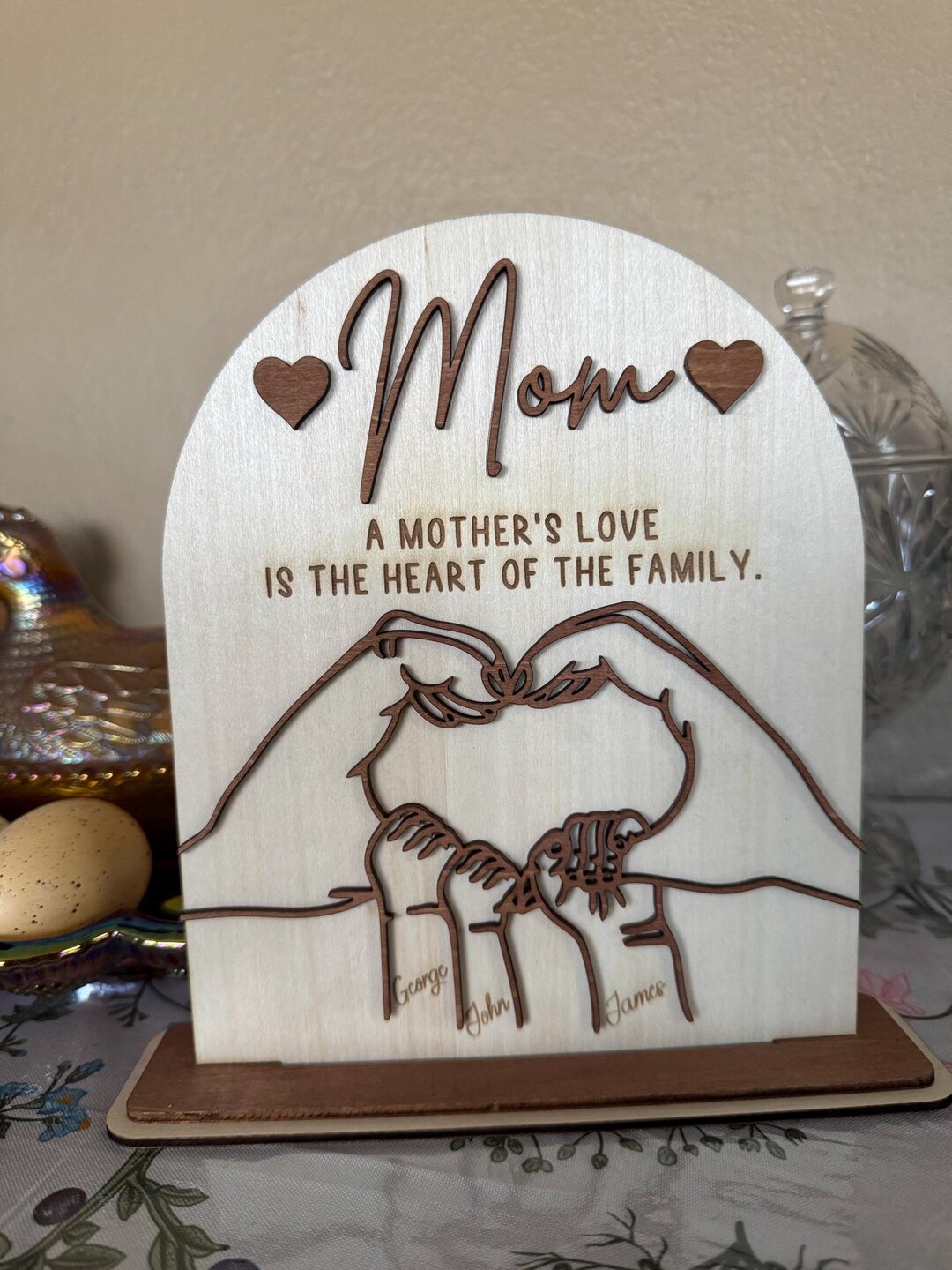 Personalized Standing Mom Keepsake, Mother's Day Gift, A Mother Love is ...