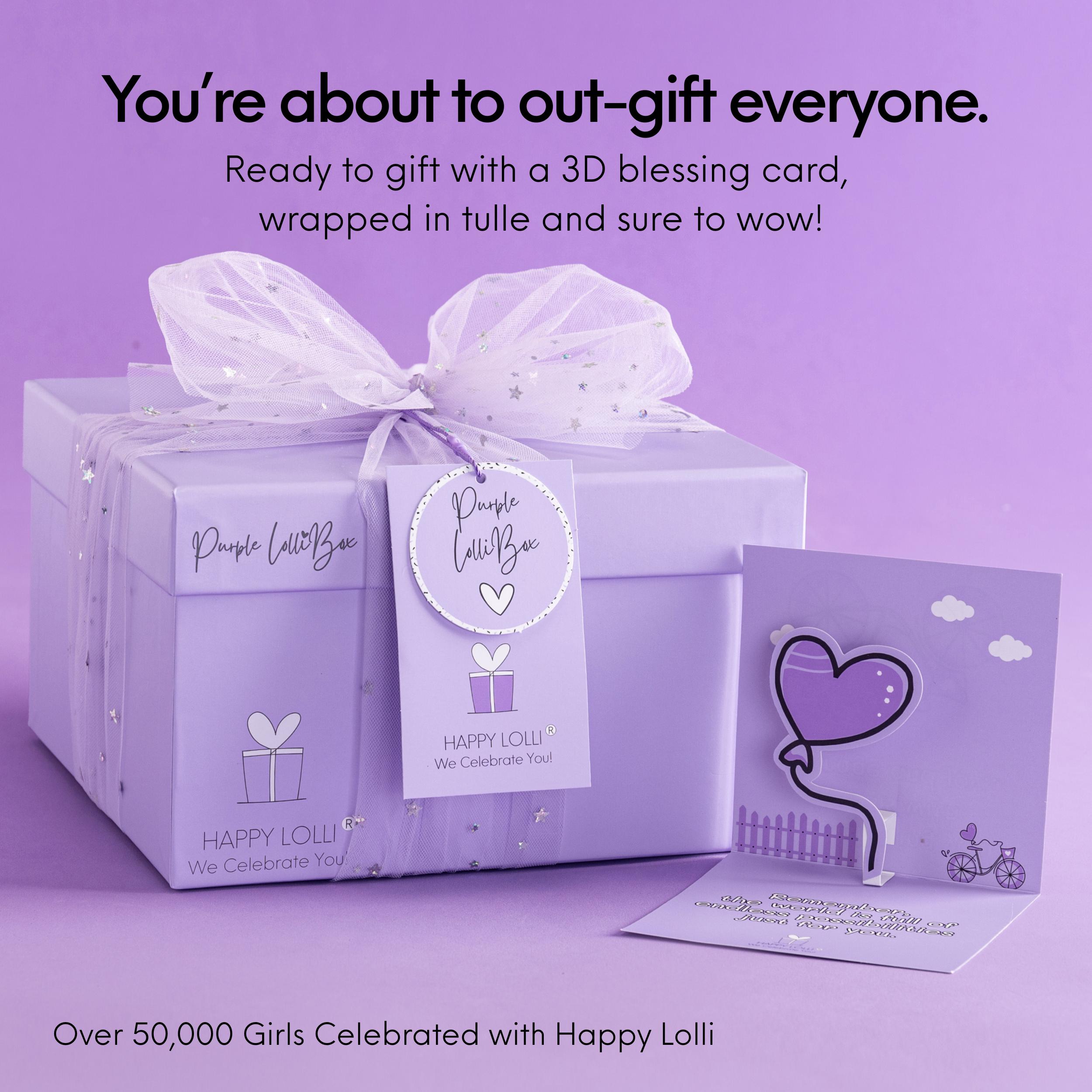 Gift Box for Girls Purple Lollibox With Fun Tasks Surprises Accessories ...