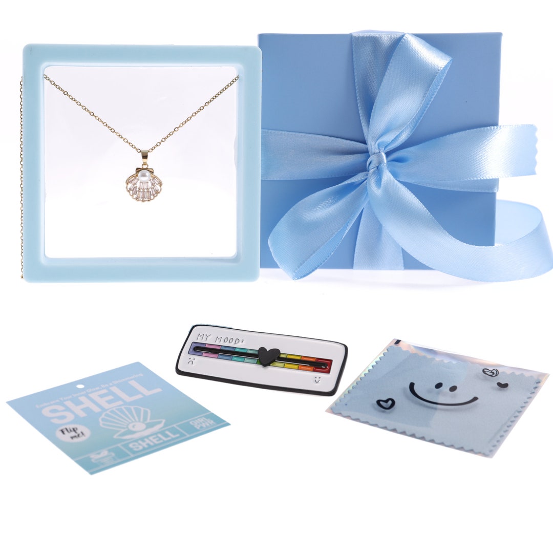 Shell& Pearl Necklace in Unique Ready-to-gift Box-18k Gold Plated,girl ...