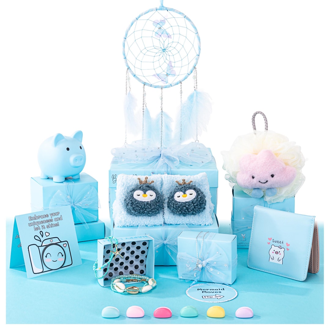 Gift Box for Girls Blue Lollibox With Fun Tasks Surprises Accessories ...