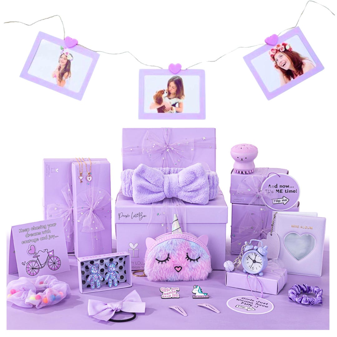 Gift Box for Girls Purple Lollibox With Fun Tasks Surprises Accessories ...