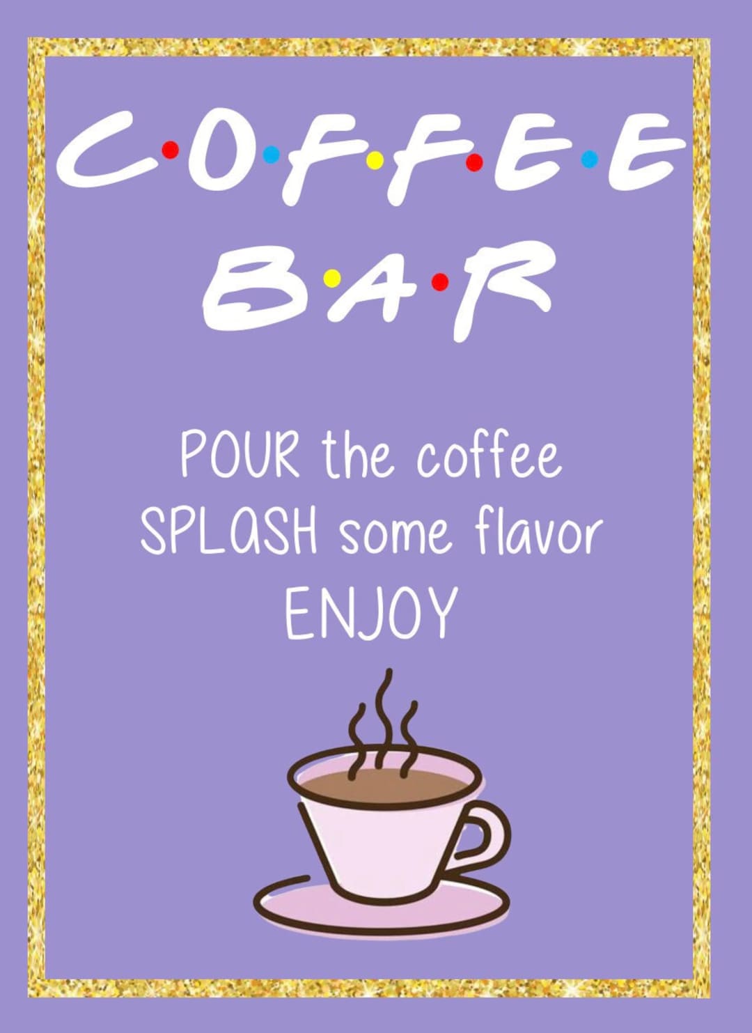 Friends Theme Coffee Bar Digital Sign - Etsy