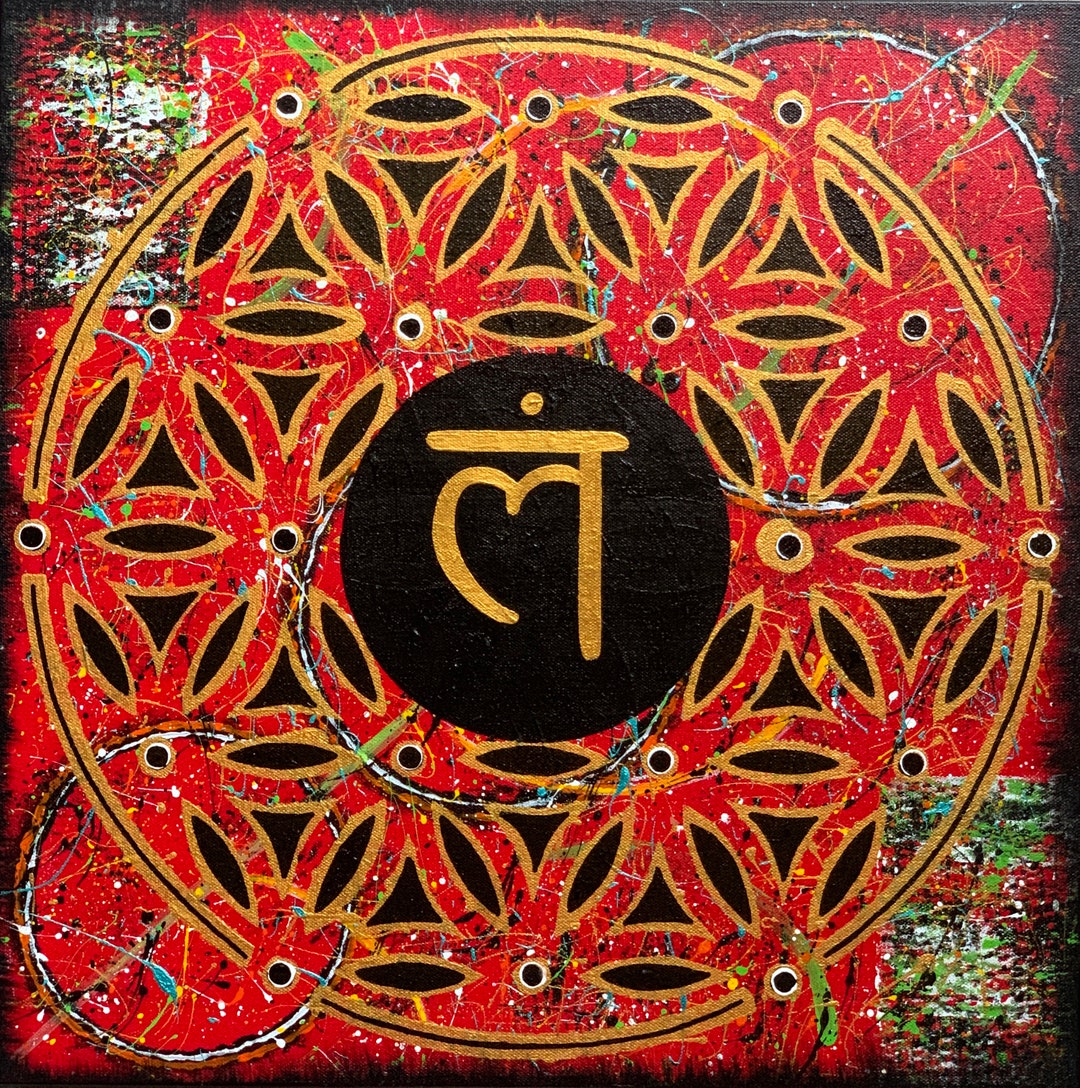 Extra Large, Wall Art, Root Chakra Art, Spiritual Art Decor, Chakra Wall Decor, Meditation Room ...