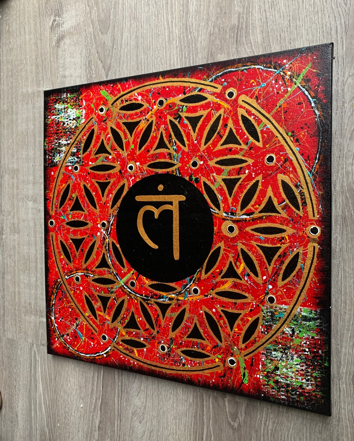 Extra Large, Wall Art, Root Chakra Art, Spiritual Art Decor, Chakra ...