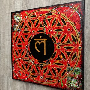 Extra Large, Wall Art, Root Chakra Art, Spiritual Art Decor, Chakra ...