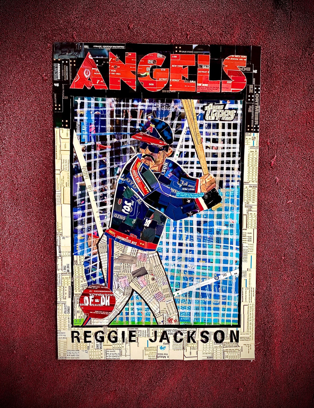 1986 Topps Reggie Jackson Baseball Card Mosaic - California Angels ...