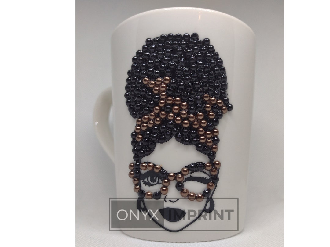 Custom Bling Mugs, Afro Bun With a Bow, Eyeglass Bling - Etsy