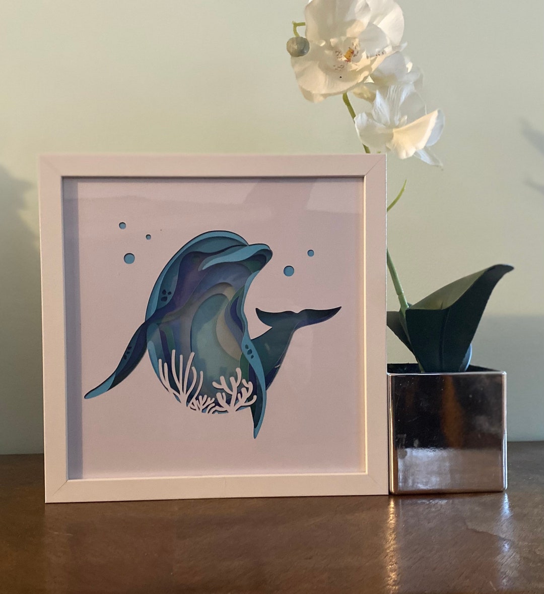 Dolphin 3D Handmade Shadow Box - Etsy