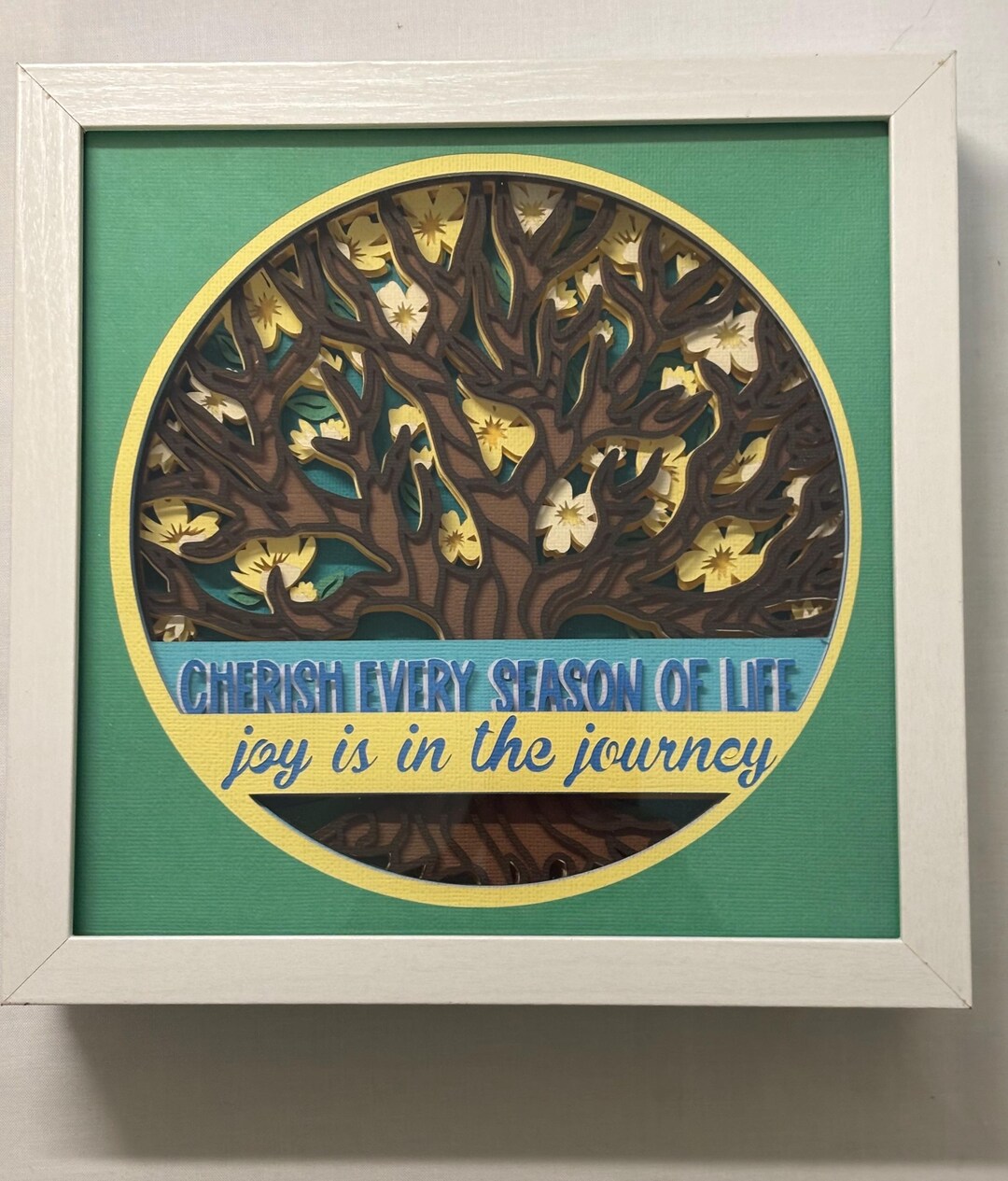 Tree of Life Shadow Box Art - 'cherish Every Season' - Etsy