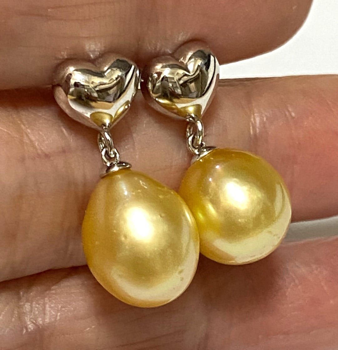 Oval 10-11.4mm Philippines South Sea Pearl Earrings - Natural Rich ...