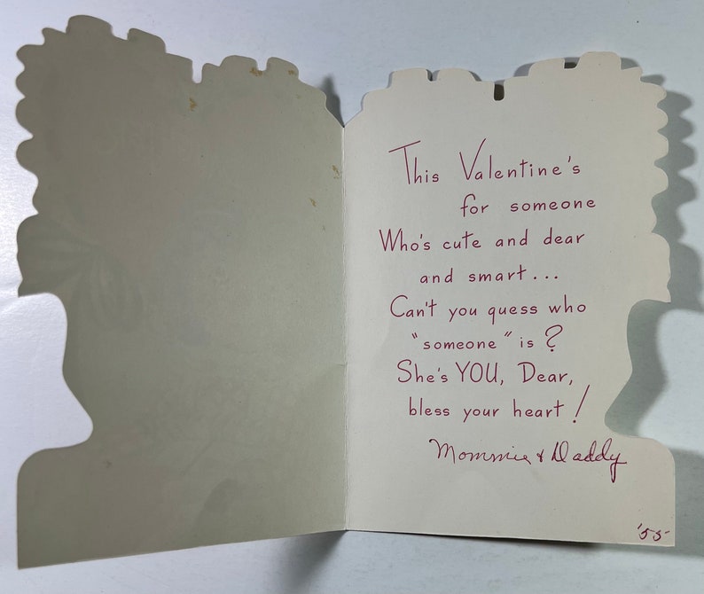 Vintage Girl Rust Craft Glitter Valentine Greeting Card Lady - Etsy