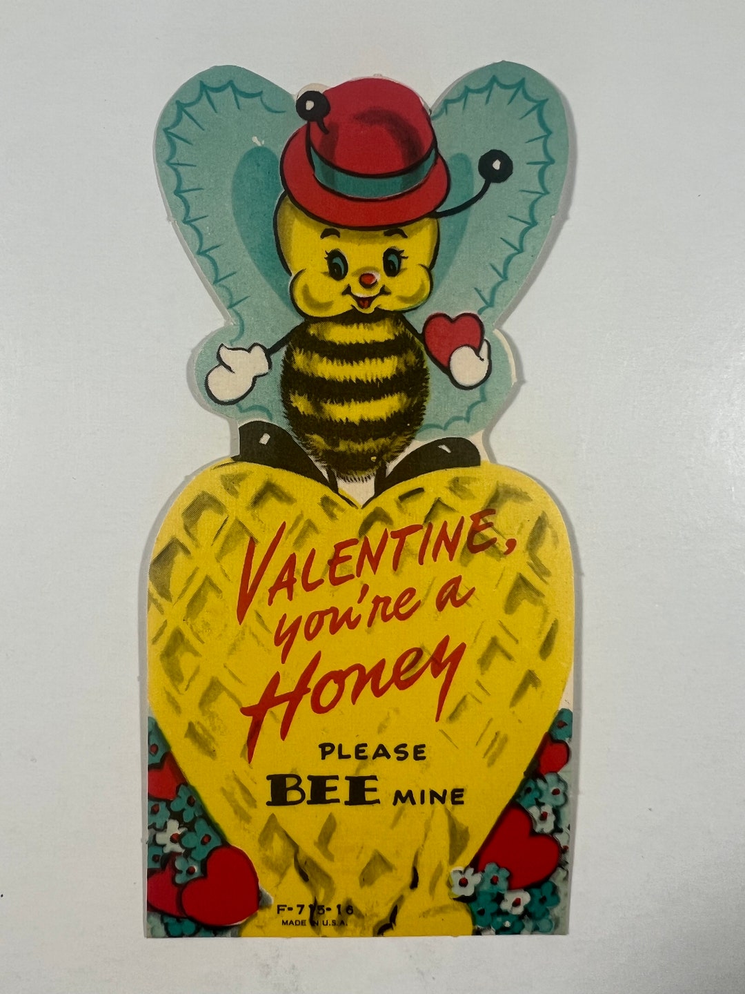 Vintage Bumble Bee Valentine Greeting Card - Anthropomorphic, “you’re A ...