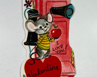 Mouse Valentine Card | Etsy
