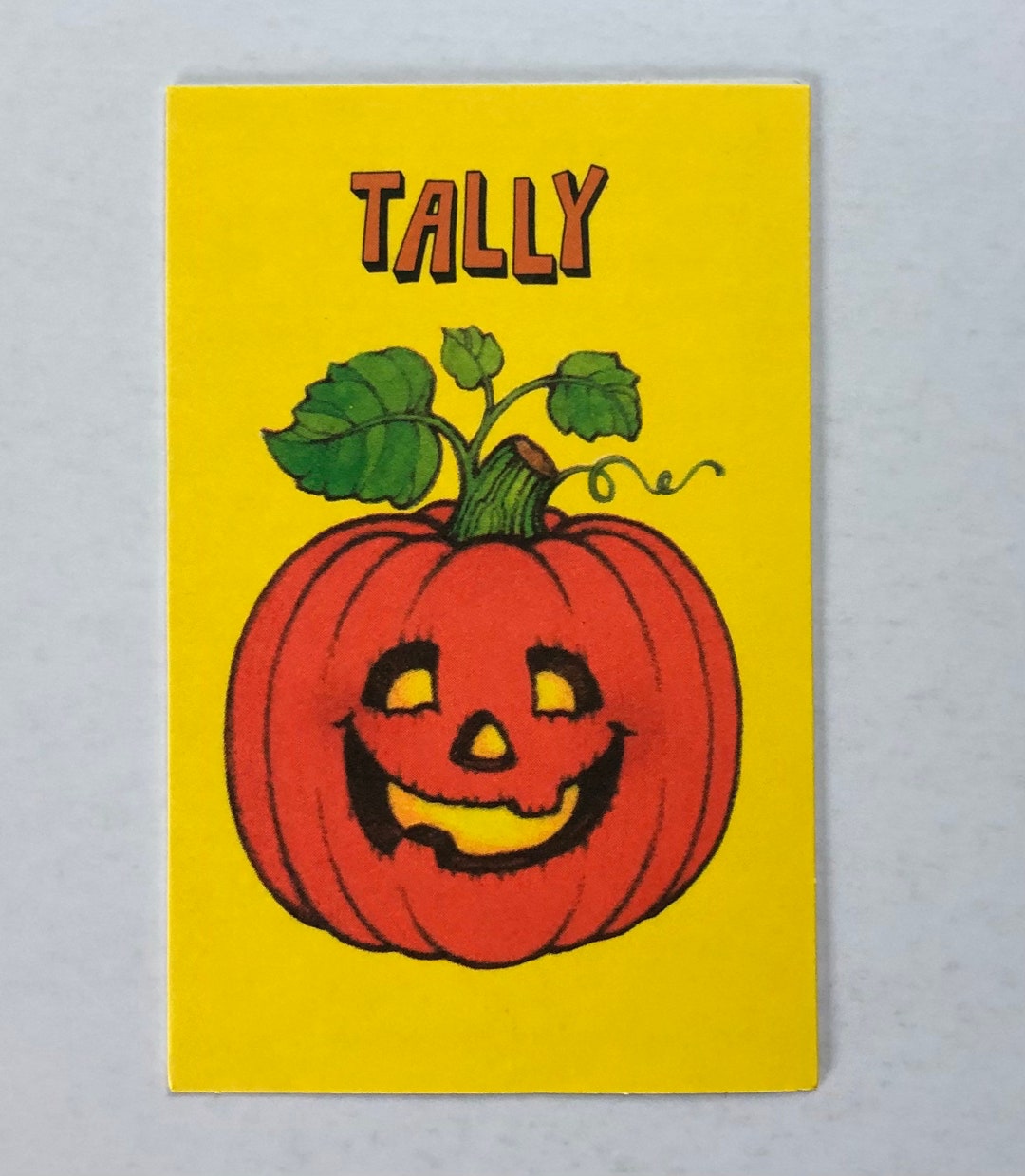 Vintage Halloween Hallmark Tally Card - Jack O Lantern Pumpkin - Etsy