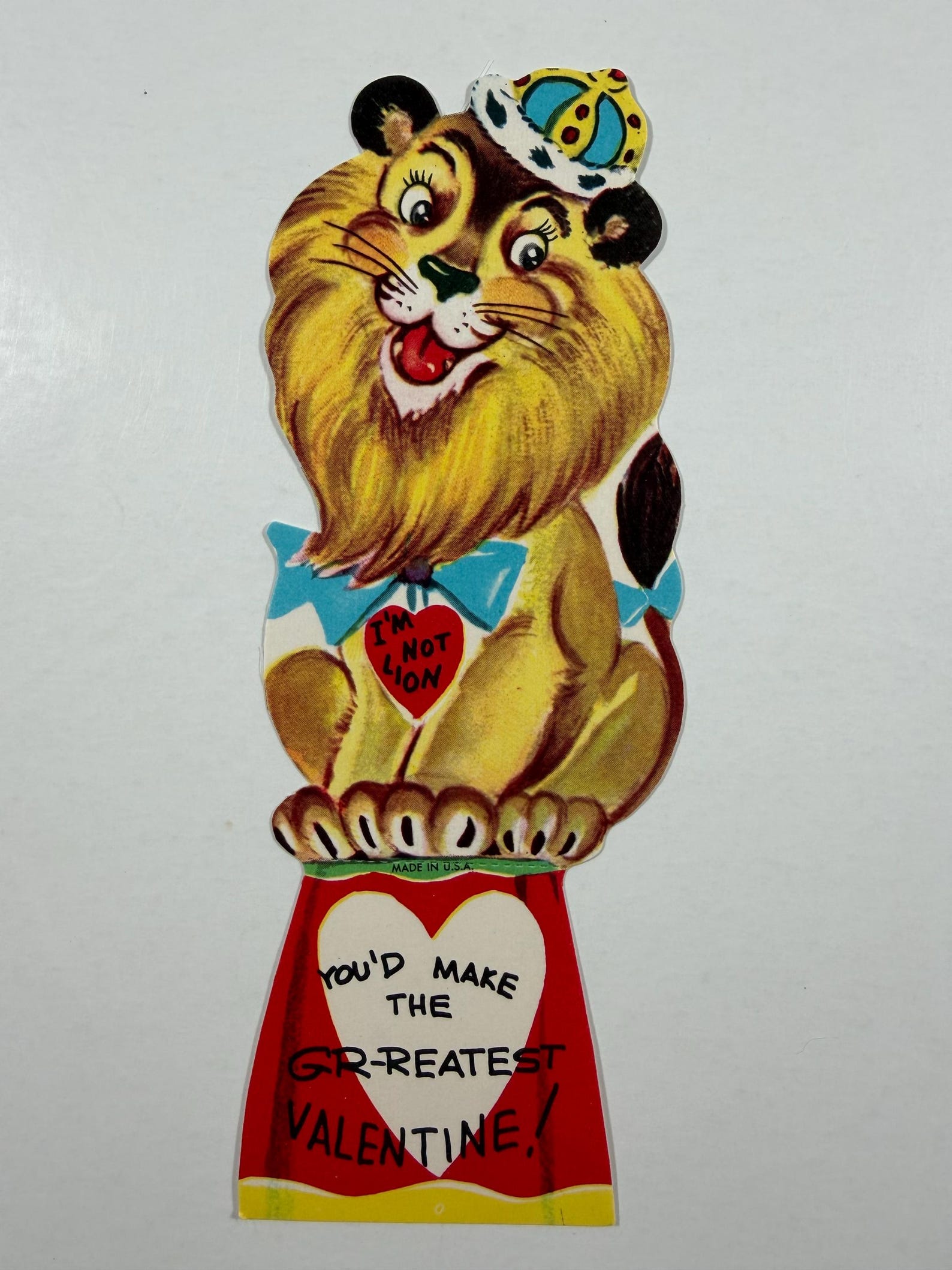 Vintage Circus Lion Valentine Greeting Card - “you’d Make the Gr ...