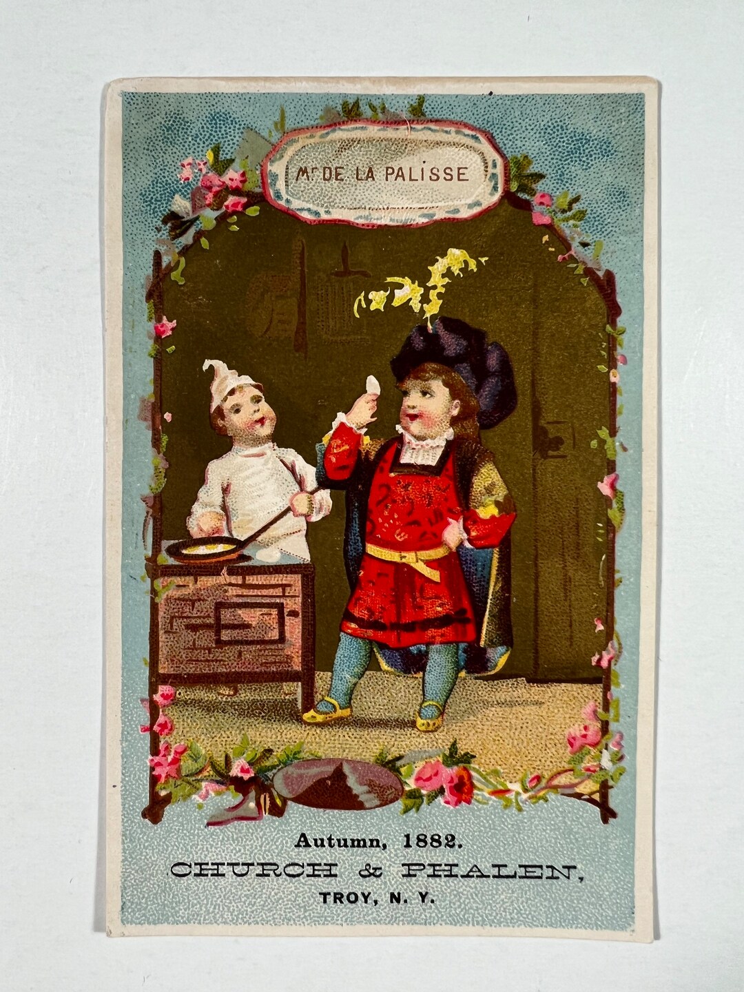 Victorian Chef Advertising Trade Card - Lady Holding Egg, Chef Cooking ...
