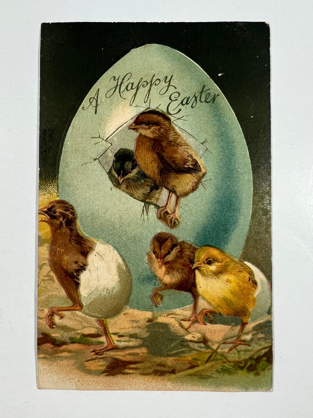 Vintage Chick Easter Postcard - Chicks Coming Out of Cracked Egg - Etsy