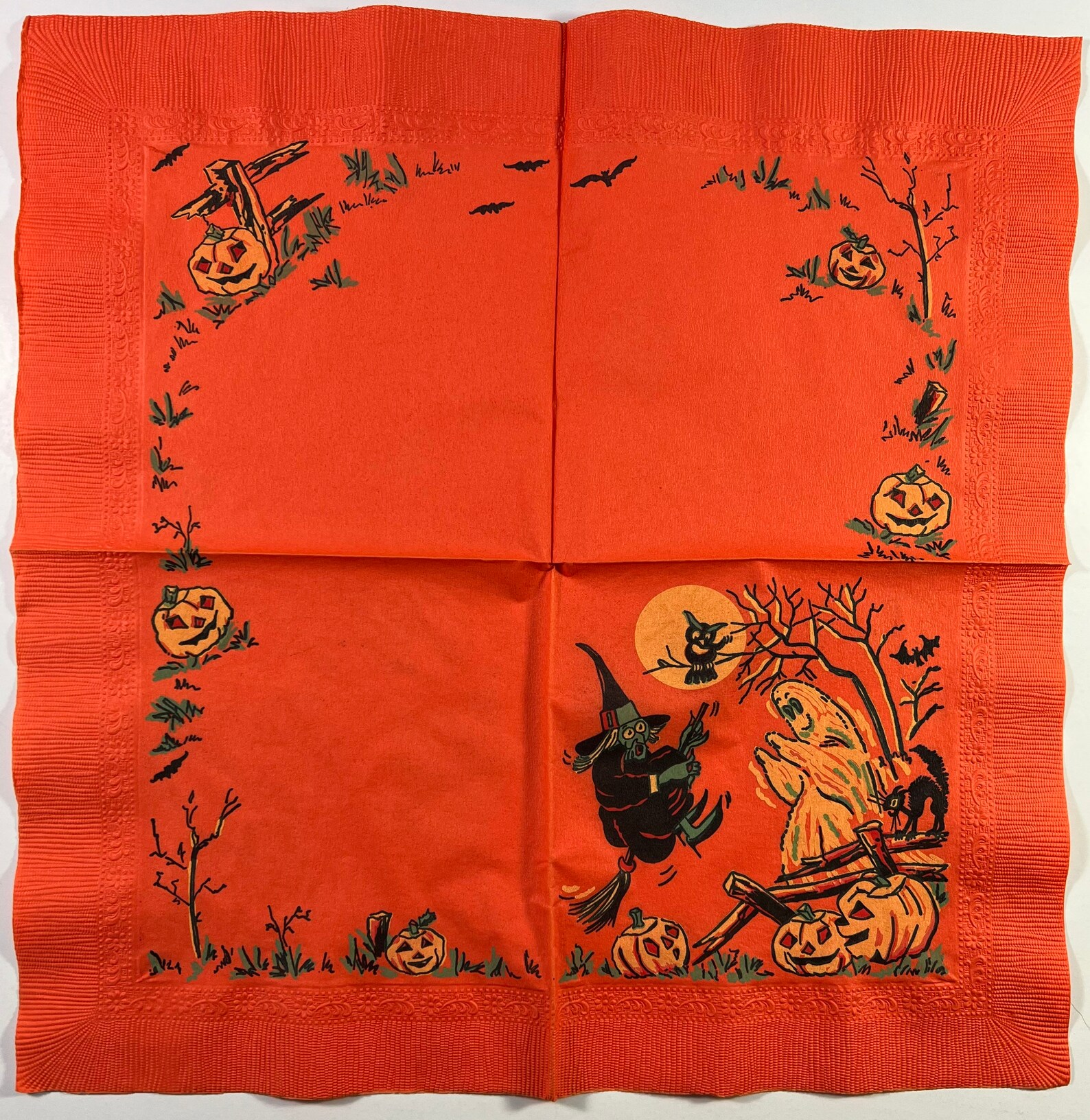 Vintage Witch Ghost Black Cat Halloween Paper Napkin Witch | Etsy