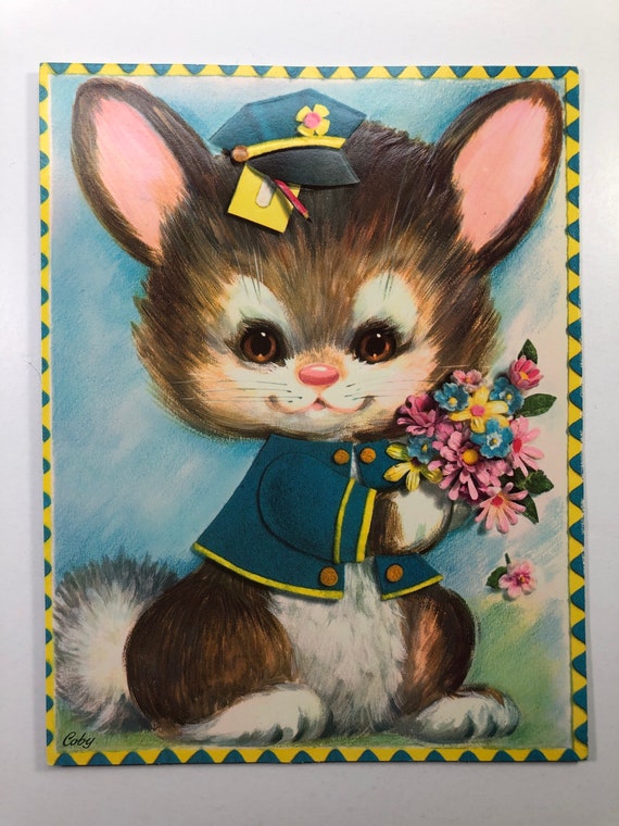 Vintage Bunny Coby Greeting Card Mailman Flower Bouquet - Etsy