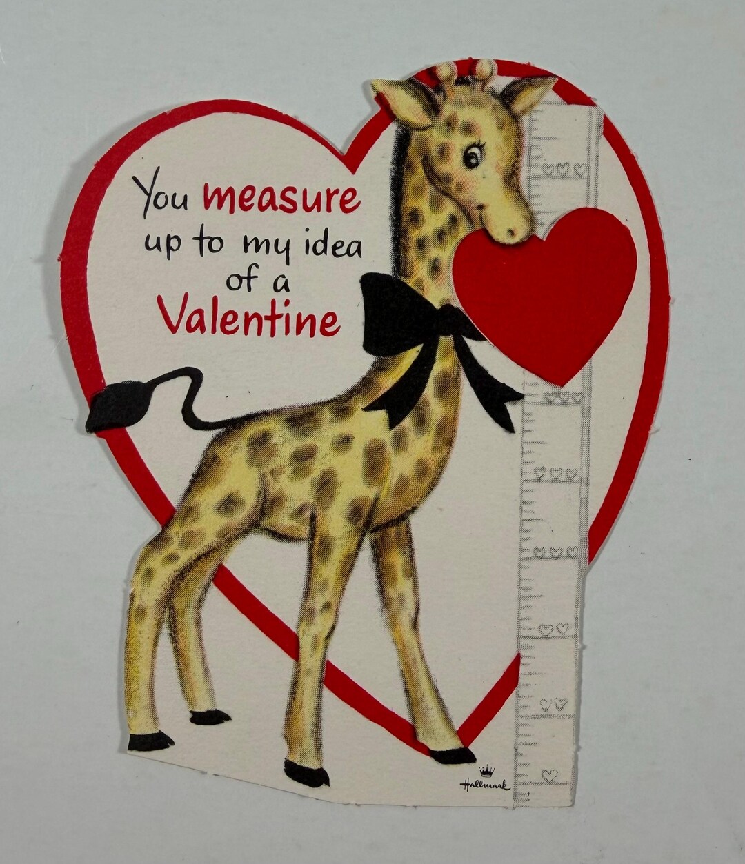 Vintage Giraffe Hallmark Valentine Greeting Card - Giraffe Standing by ...