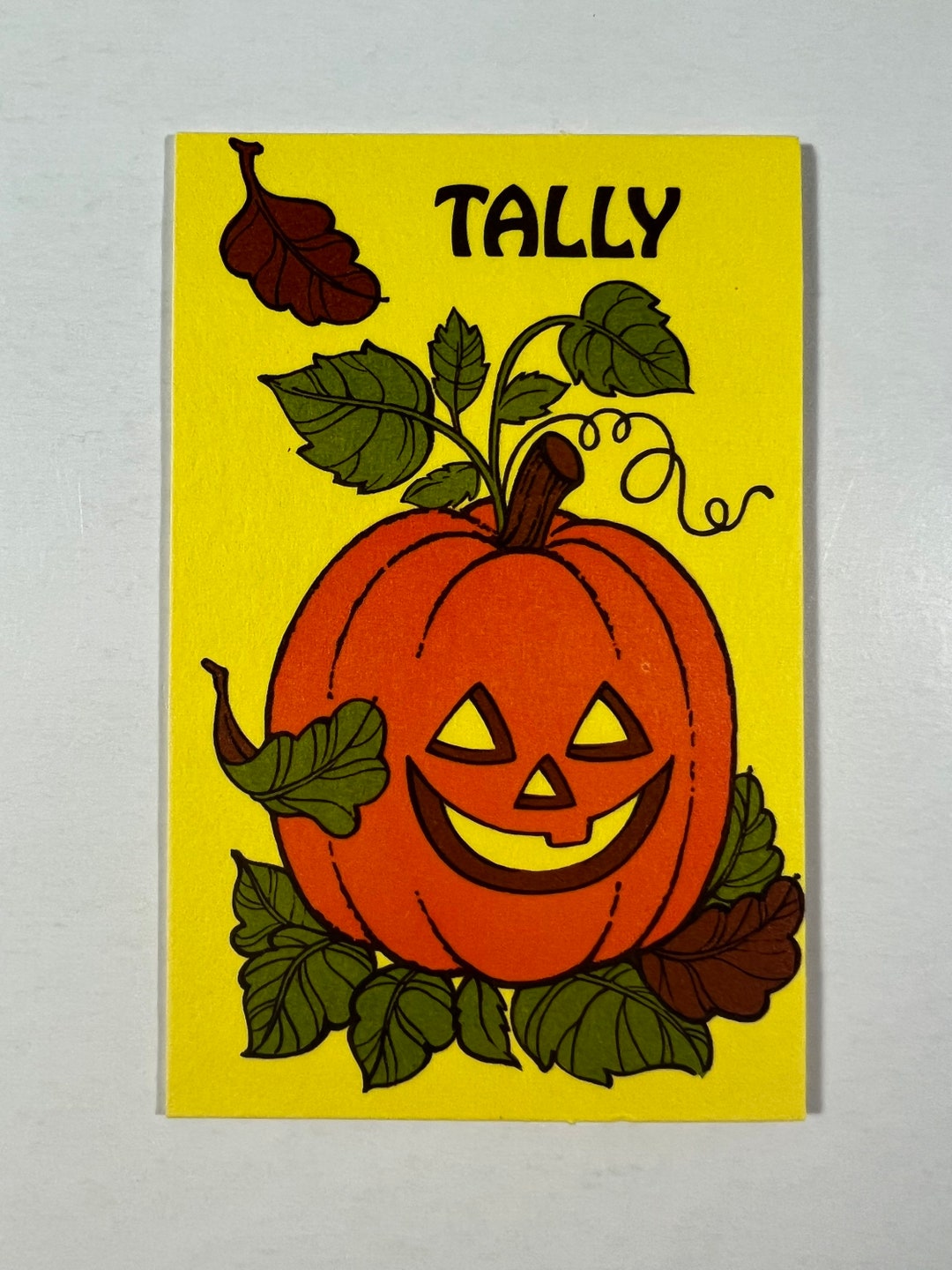 Vintage Halloween Hallmark Tally Greeting Card - Jack O Lantern Pumpkin ...