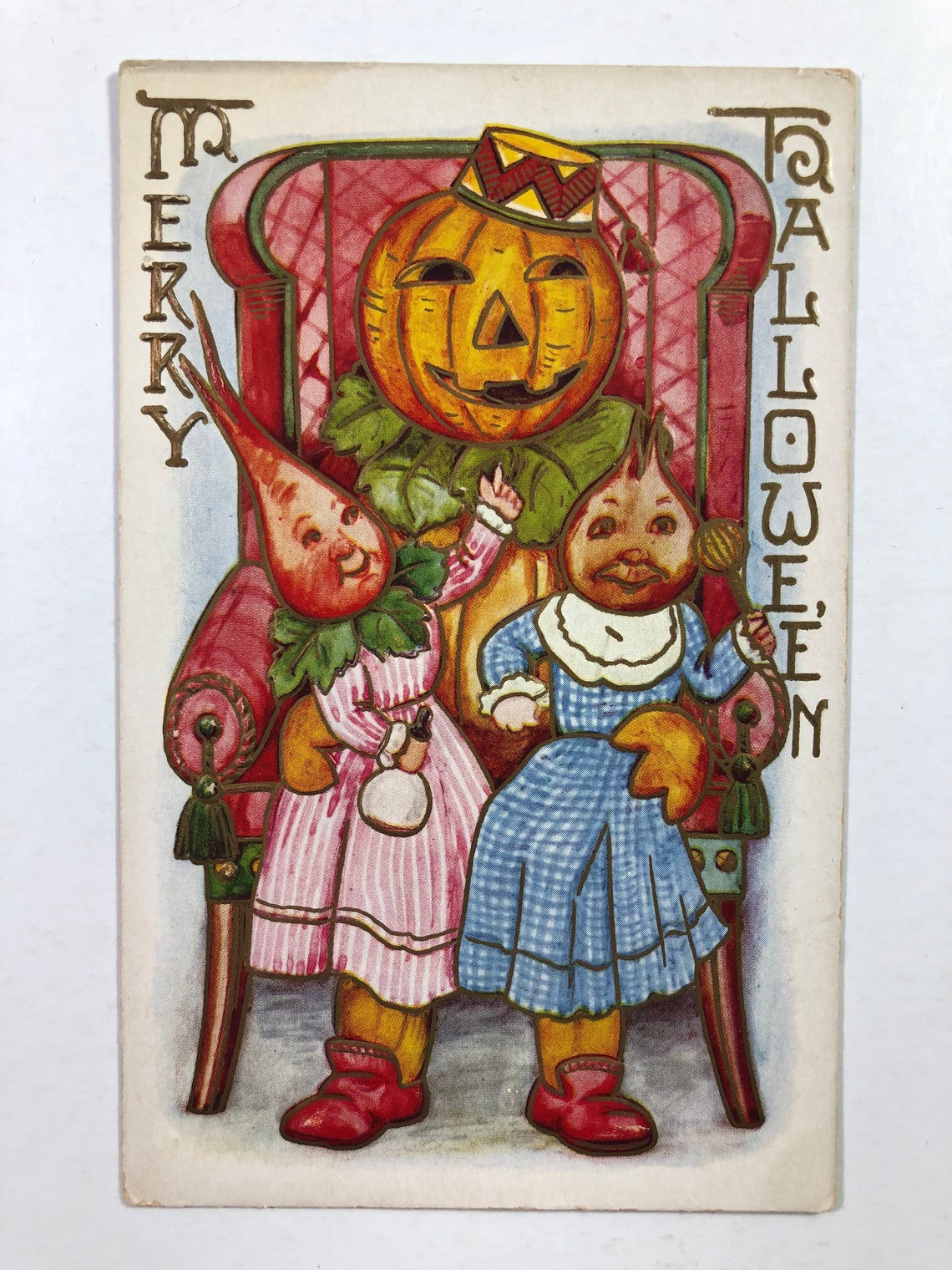 Vintage Anthropomorphic Halloween Postcard Anthro - Etsy