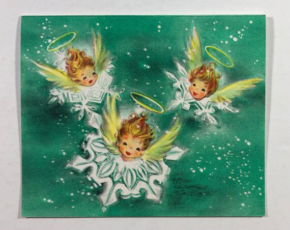Vintage Angel Hallmark Christmas Greeting Card | Etsy