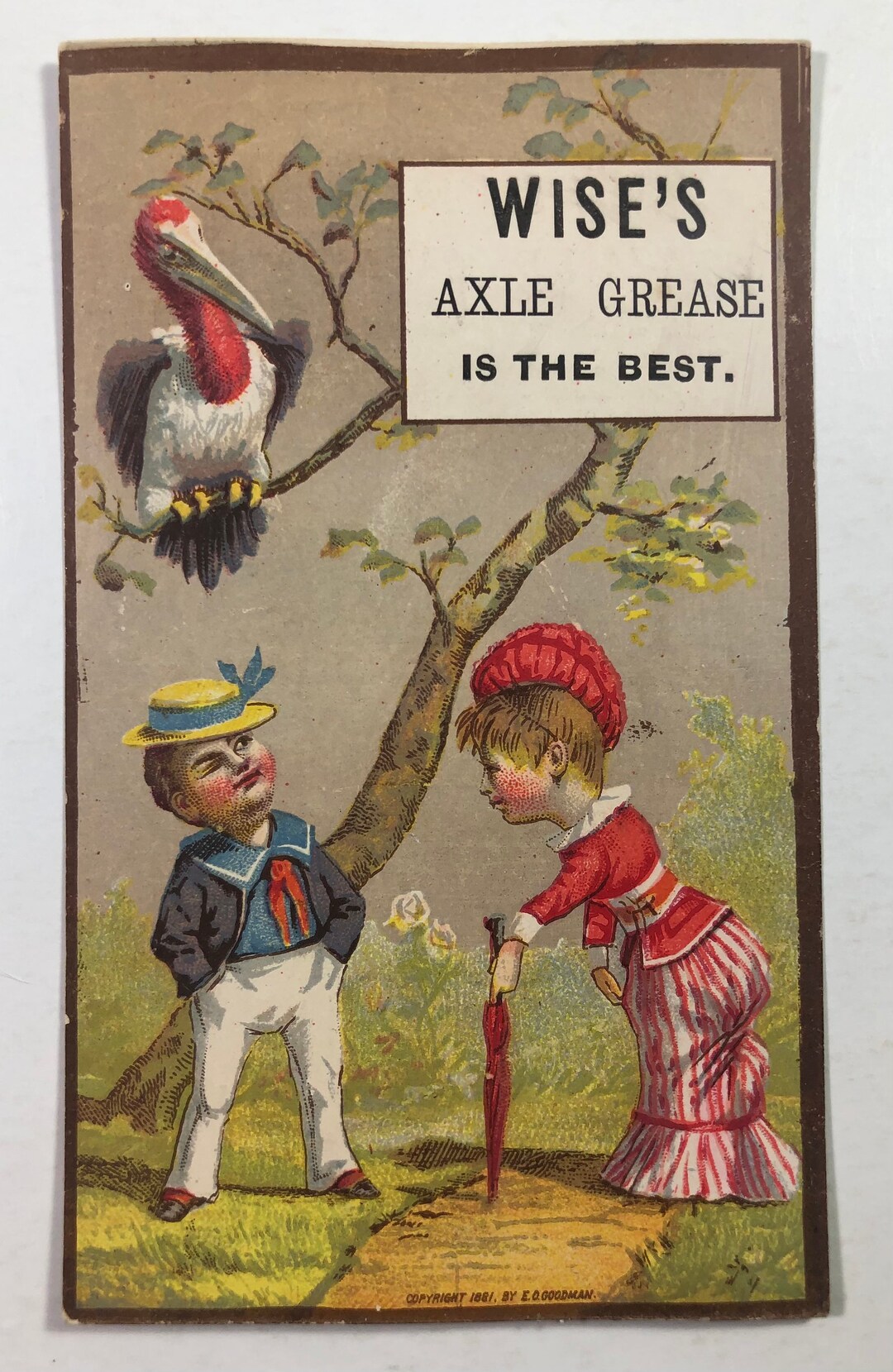 Victorian Wise’s Axel Grease Advertising Trade Card - Lady and Man ...