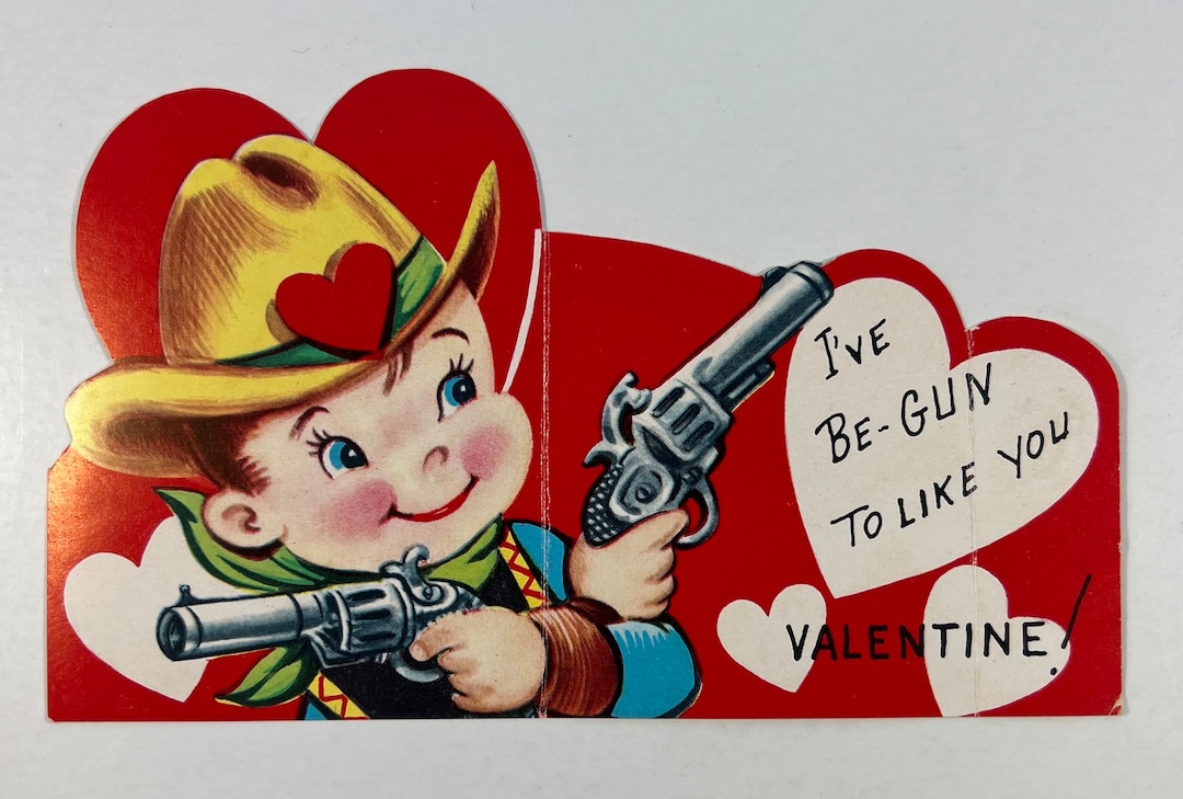 Vintage Cowboy Valentine Greeting Card ive Be-gun to Like You - Etsy