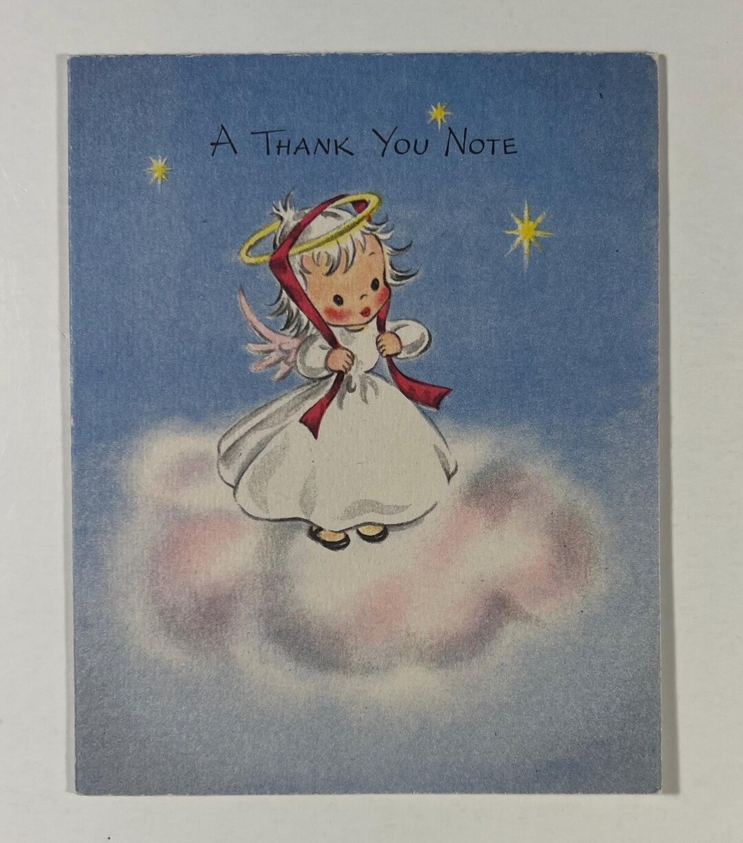Vintage Angel Hallmark Christmas Greeting Card - Angel Standing on ...