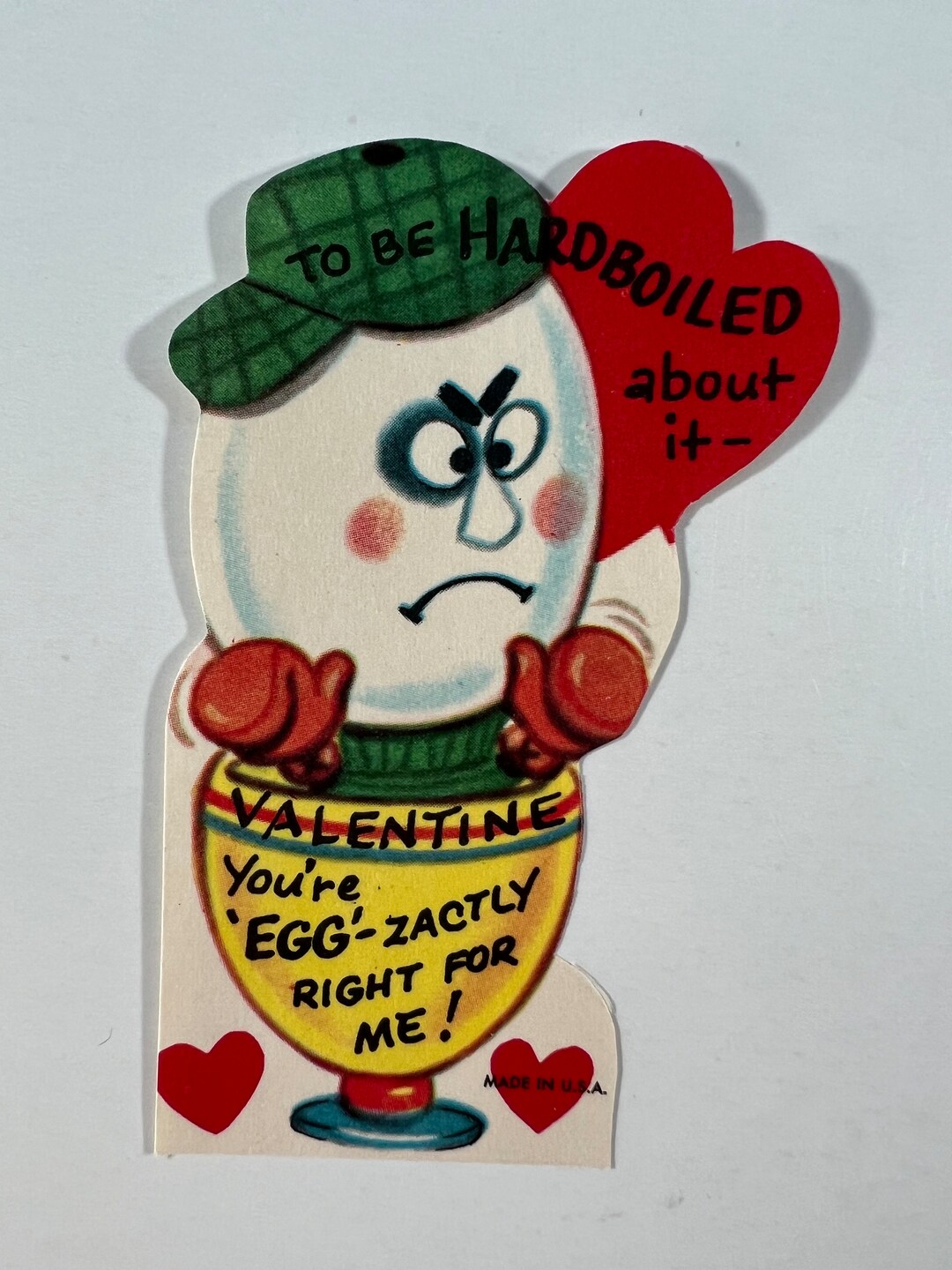 Vintage Anthropomorphic Egg Valentine Greeting Card - “to Be Hardboiled ...