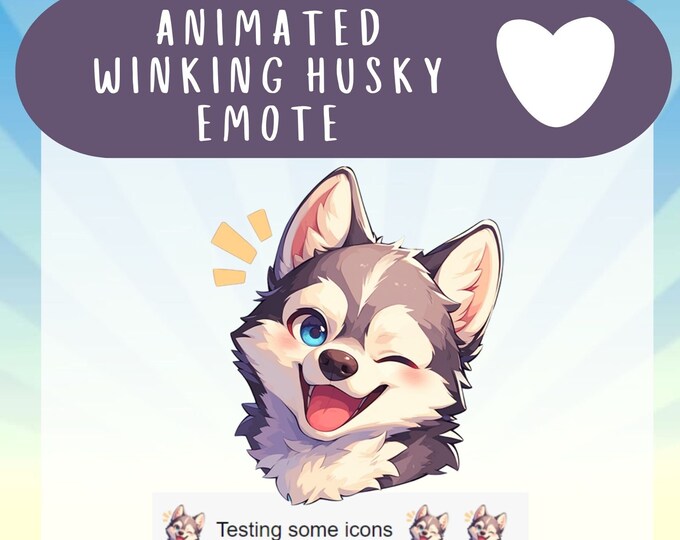 Animated Winking Husky Emote | Optimized for Twitch, Discord, and ...